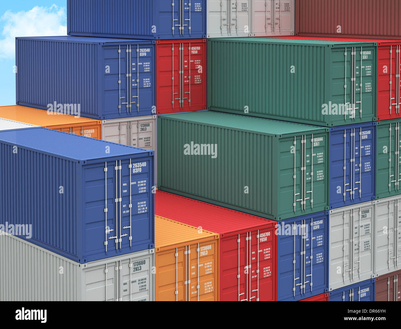 3d image of colorful container Stock Photo - Alamy