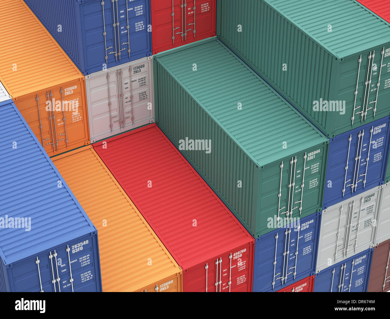 3d image of colorful container Stock Photo - Alamy