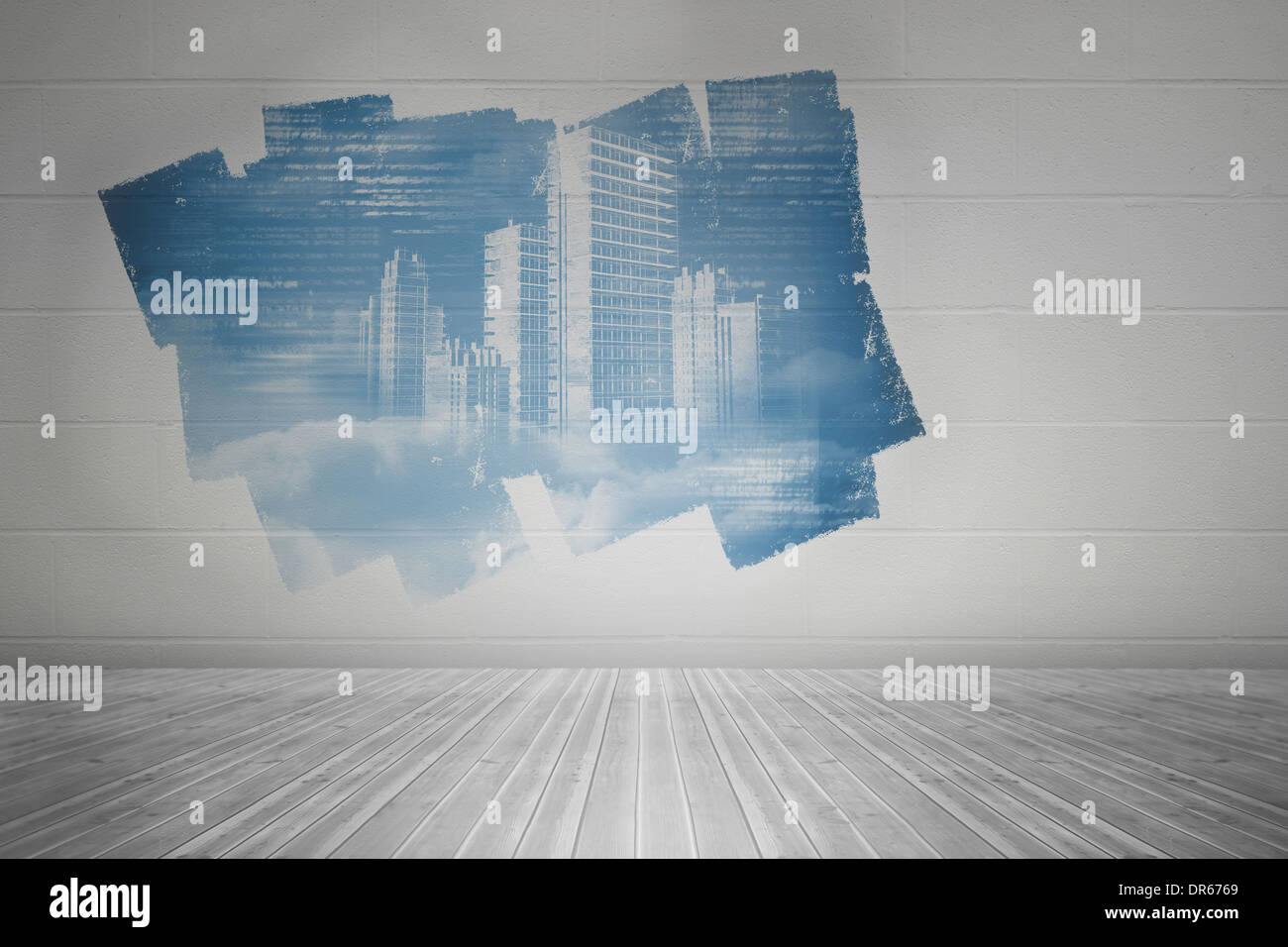 Display on wall showing technology design Stock Photo - Alamy