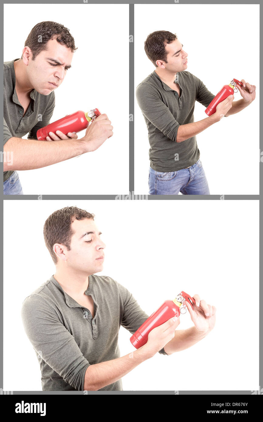 Hand man fire extinguisher hi-res stock photography and images - Alamy