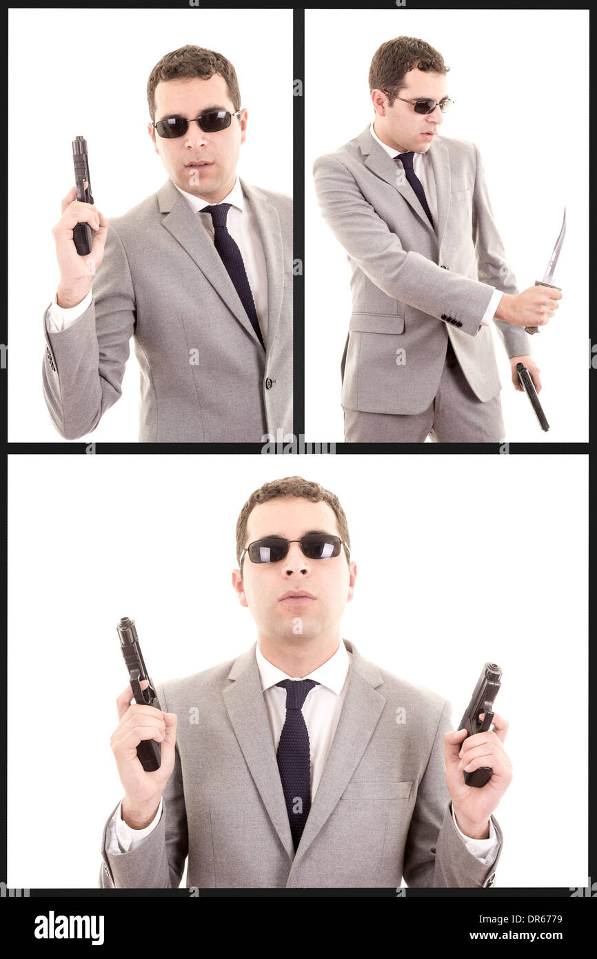 Hispanic man male security guard gun hi-res stock photography and ...