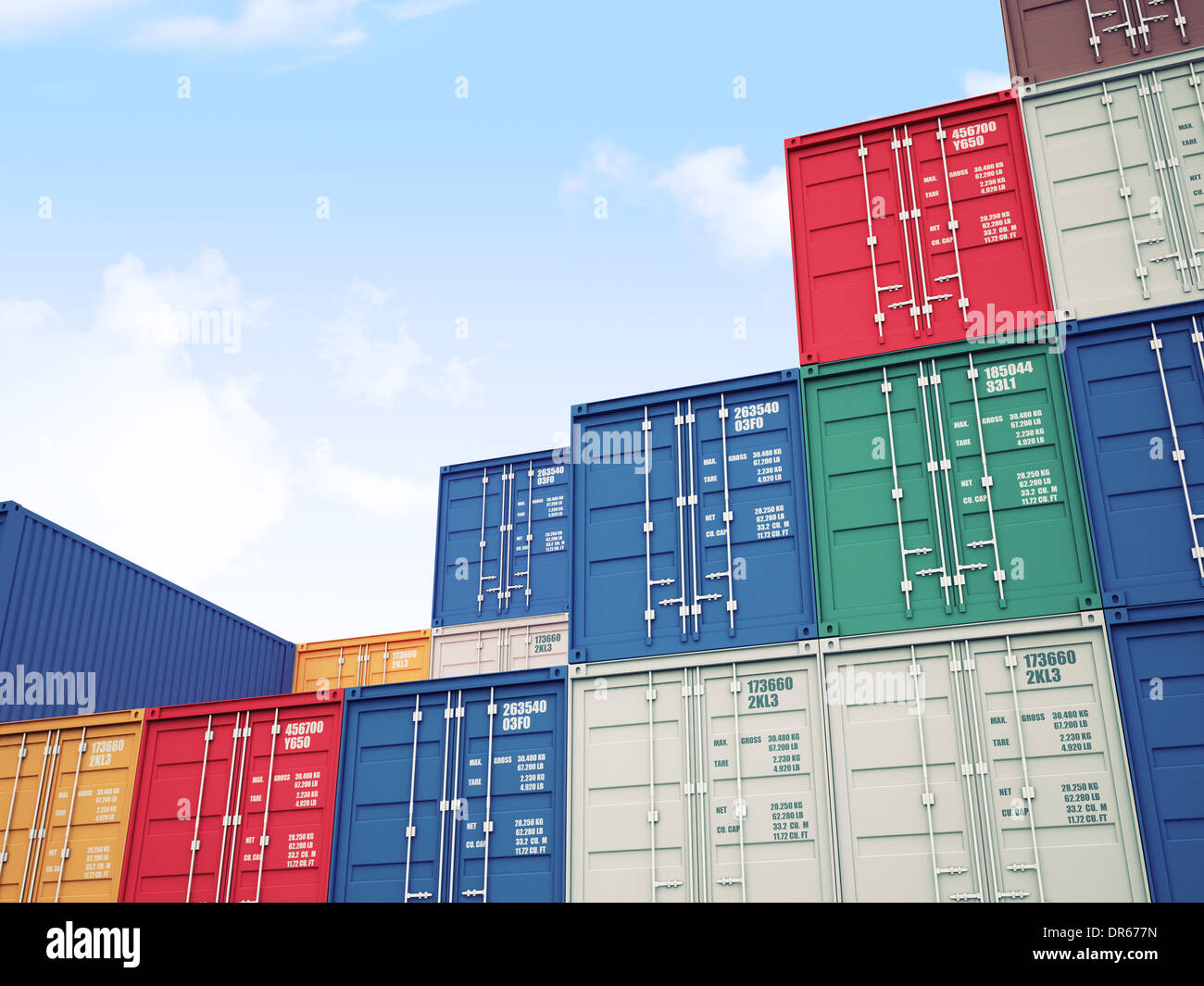 3d image of colorful container Stock Photo - Alamy