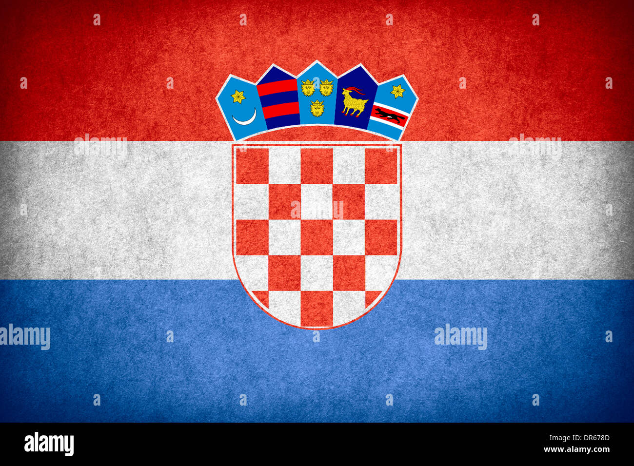 flag of Croatia or Croatian banner on paper rough pattern texture Stock ...