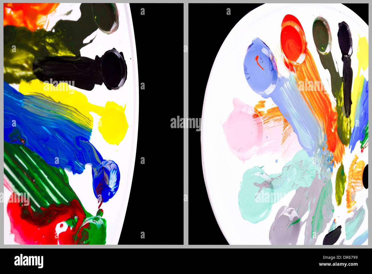 Colorful palette set Stock Photo - Alamy