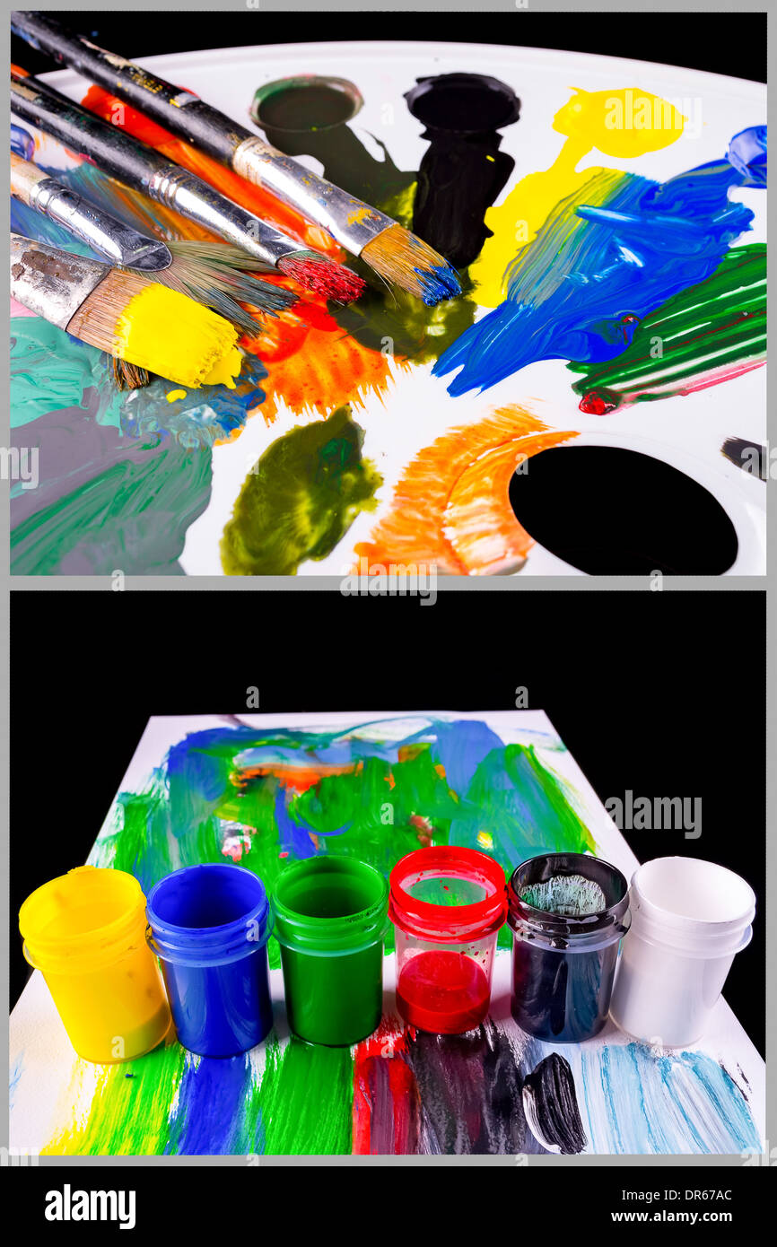 Colorful palette set Stock Photo - Alamy