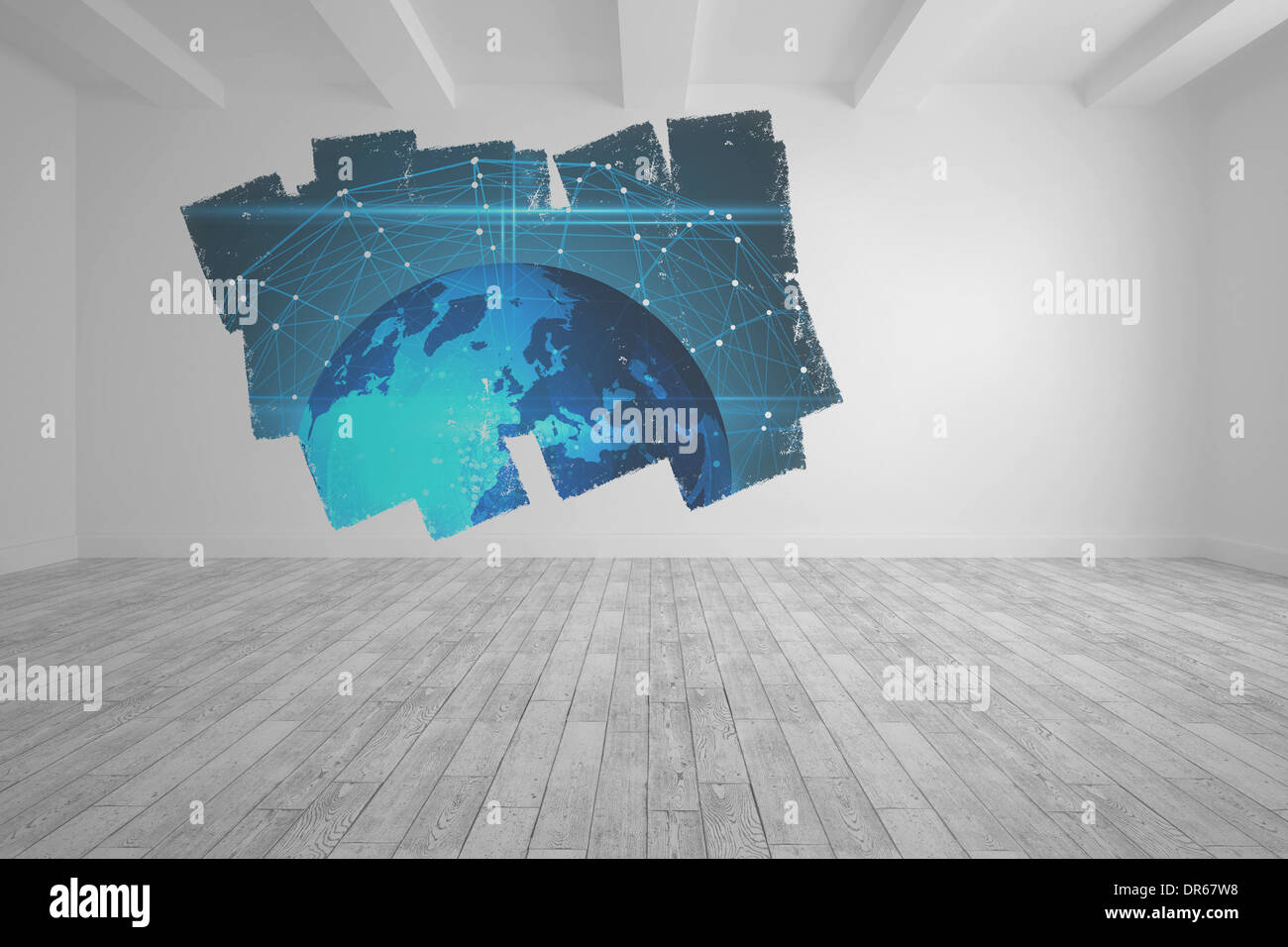 Display on wall showing global graphic Stock Photo - Alamy