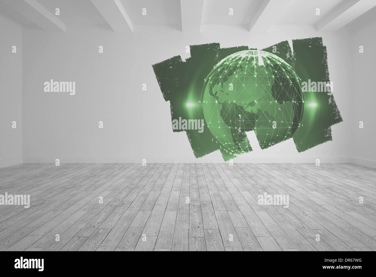 Display on wall showing global graphic Stock Photo - Alamy