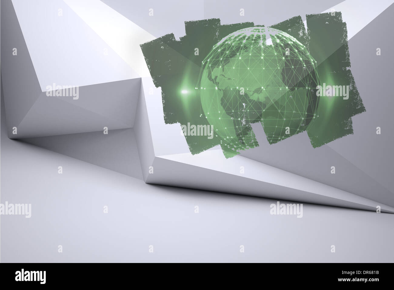 Display on wall showing global graphic Stock Photo - Alamy