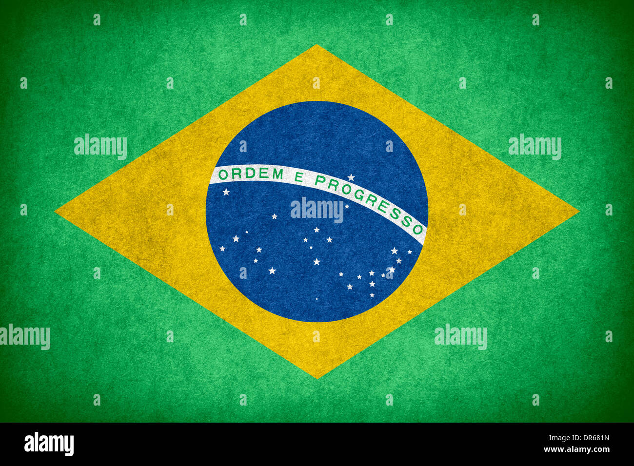 flag of Brazil or Brazilian banner on paper rough pattern texture Stock ...