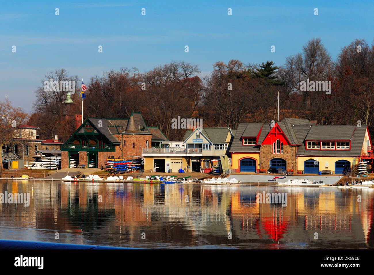 The Schuylkill River hosts Philadelphia’s famed boathouse row, as a ...