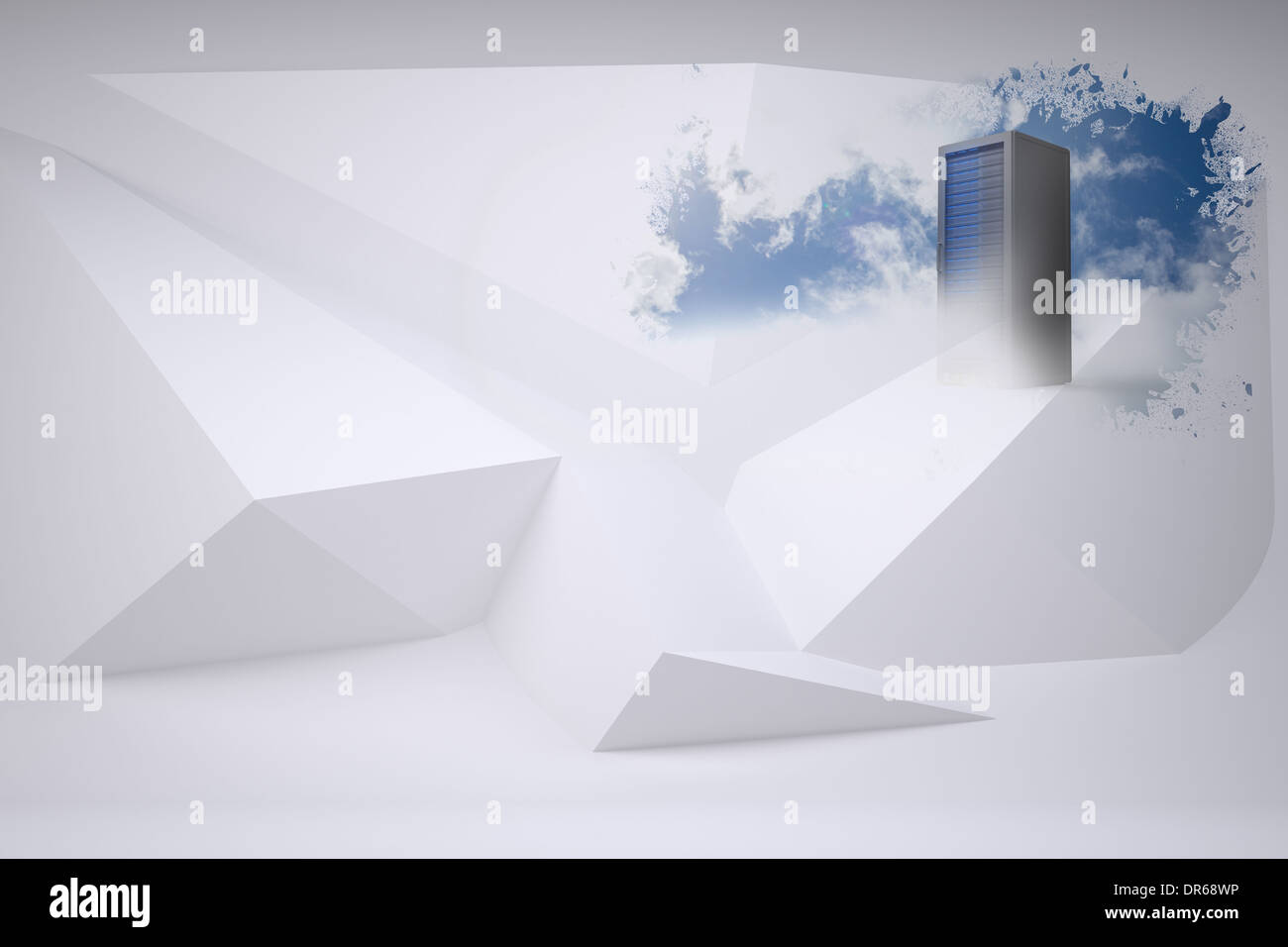 Splash showing server tower Stock Photo - Alamy