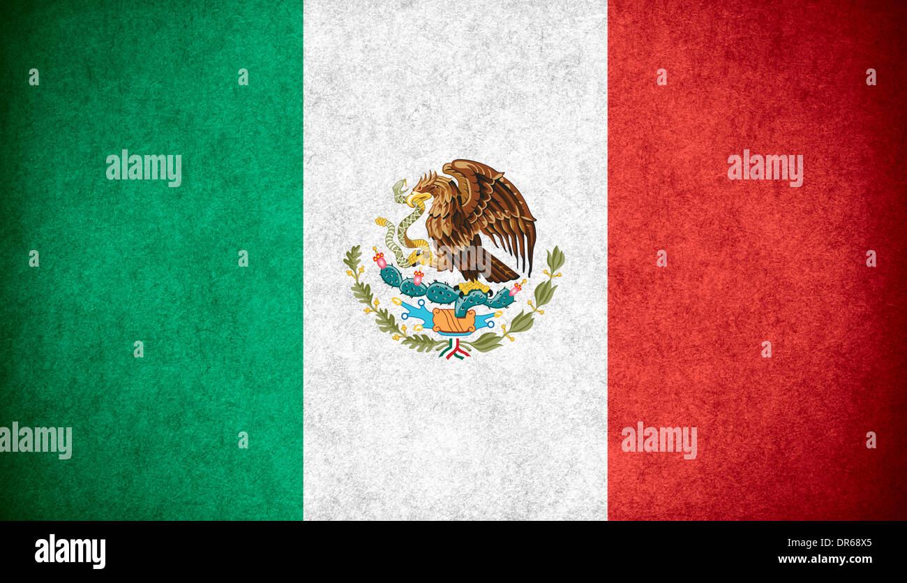 flag of Mexico or Mexican banner on paper rough pattern texture Stock ...