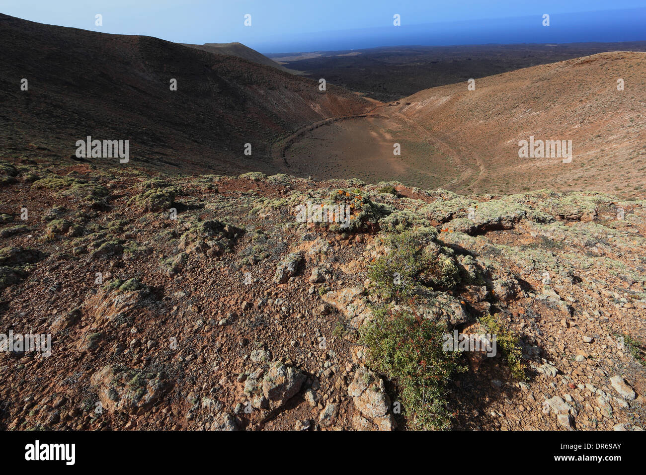 Montana area Calderata, extinct volcanic crater, Timanfaya National ...