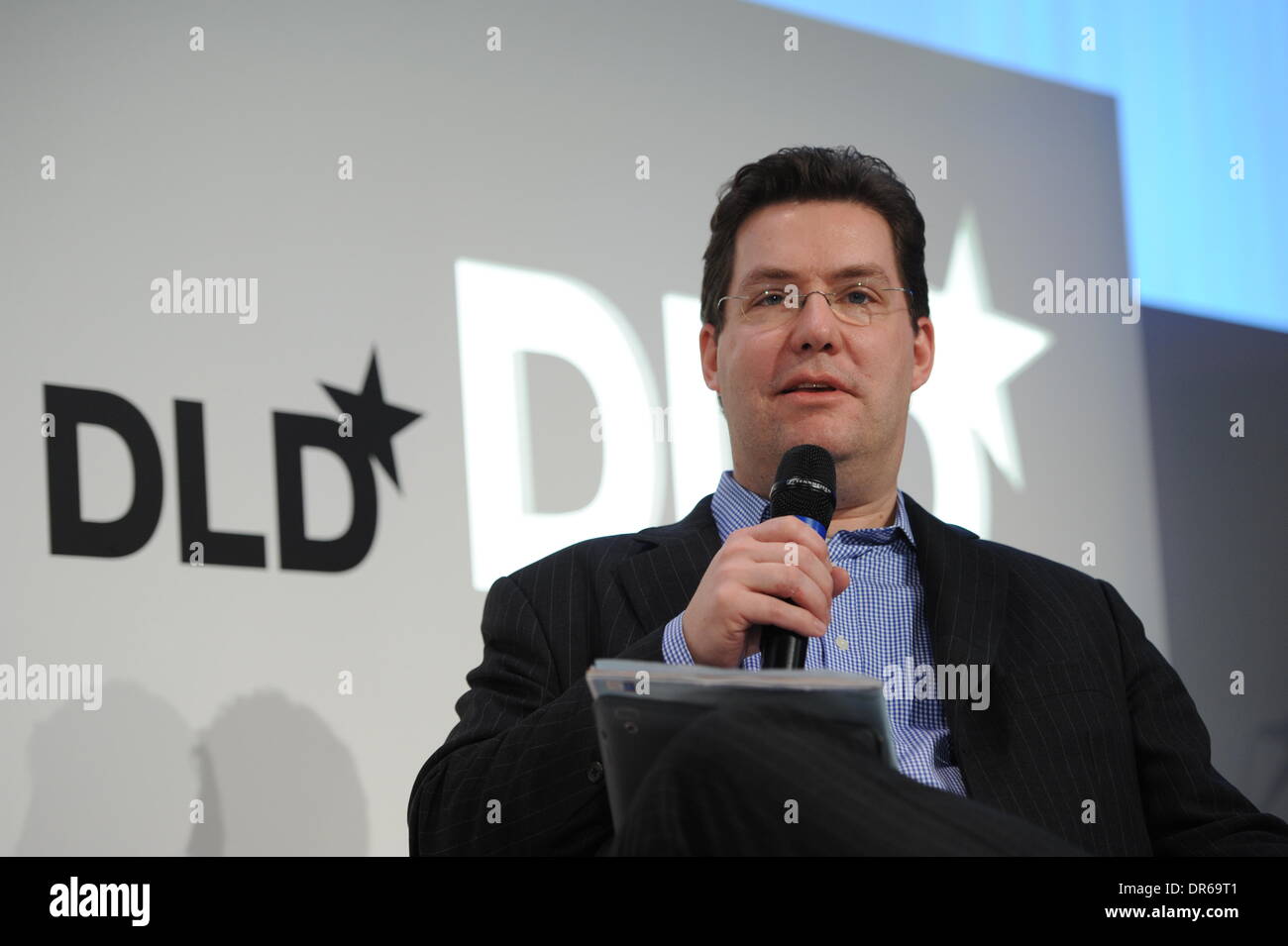 MUNICH/GERMANY - JANUARY 20: Olaf Acker (Booz Digital) moderates a ...