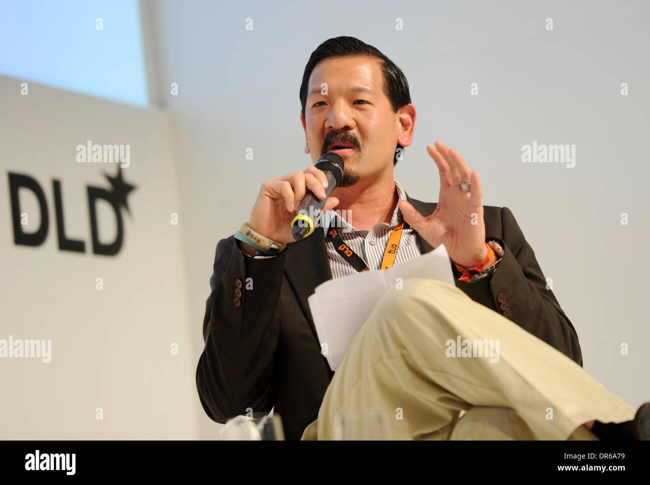 MUNICH/GERMANY - JANUARY 20: David Liu (Jeffries) gestures on a panel ...