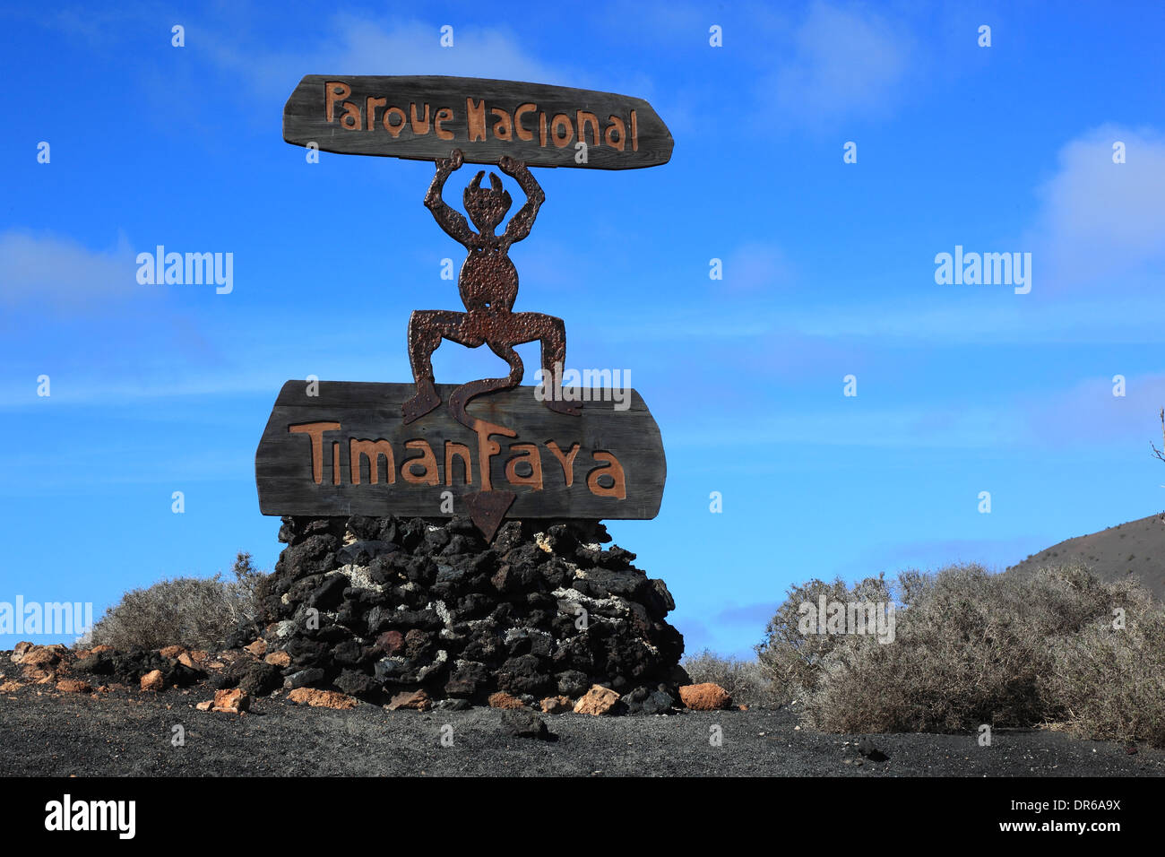 Symbol of the National Park of Timanfaya, Parque Nacional de Timanfaya ...