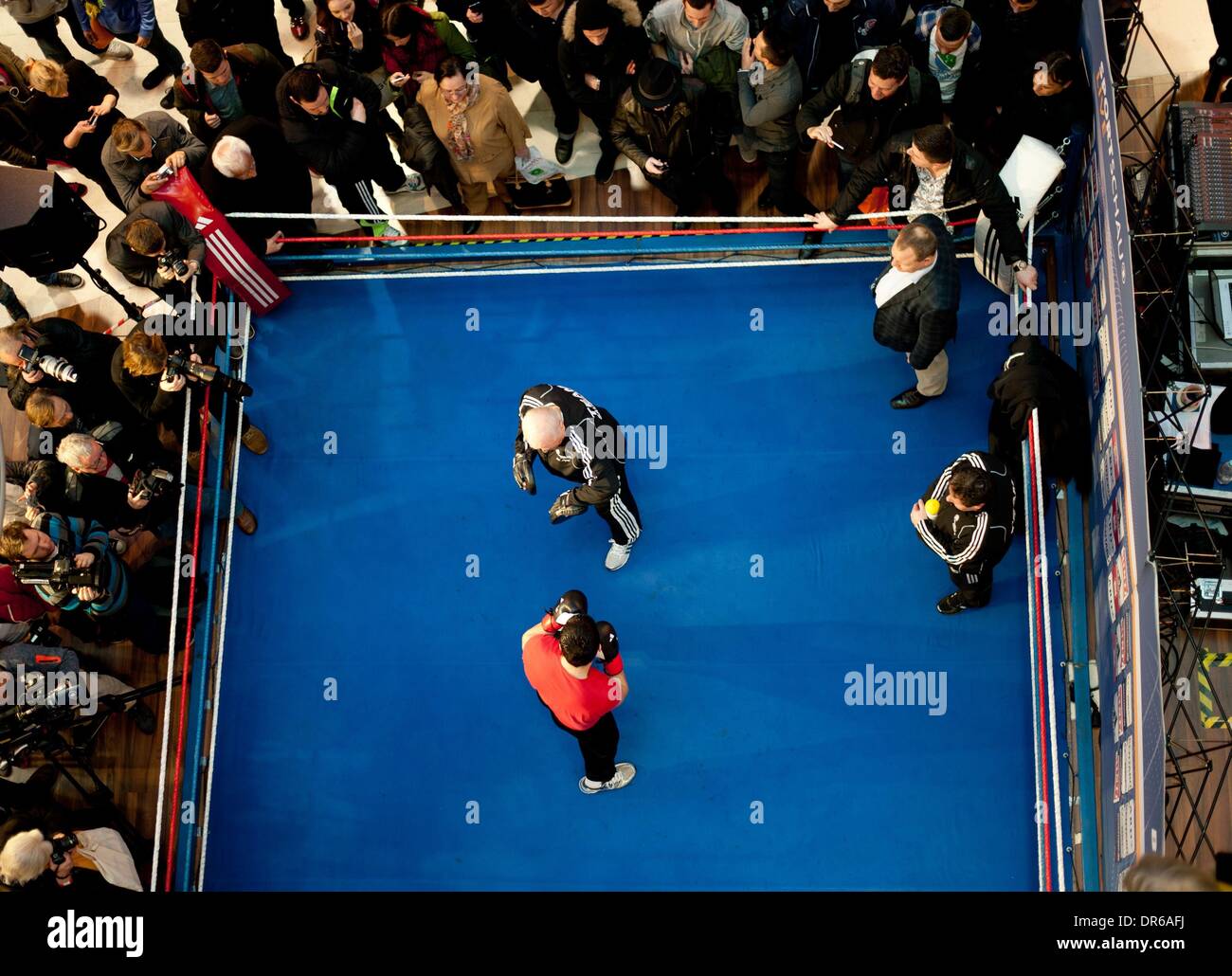 WBO cruiser weight boxing world champion Marco Huck (BOTTOM) stands in ...