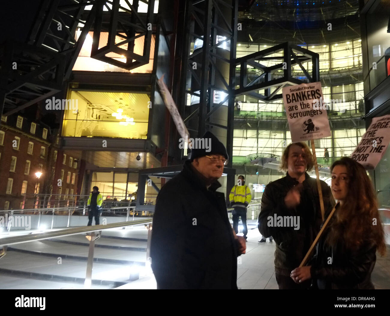 London, UK. 20th Jan, 2014. Protesters Outside channel 4 building in ...