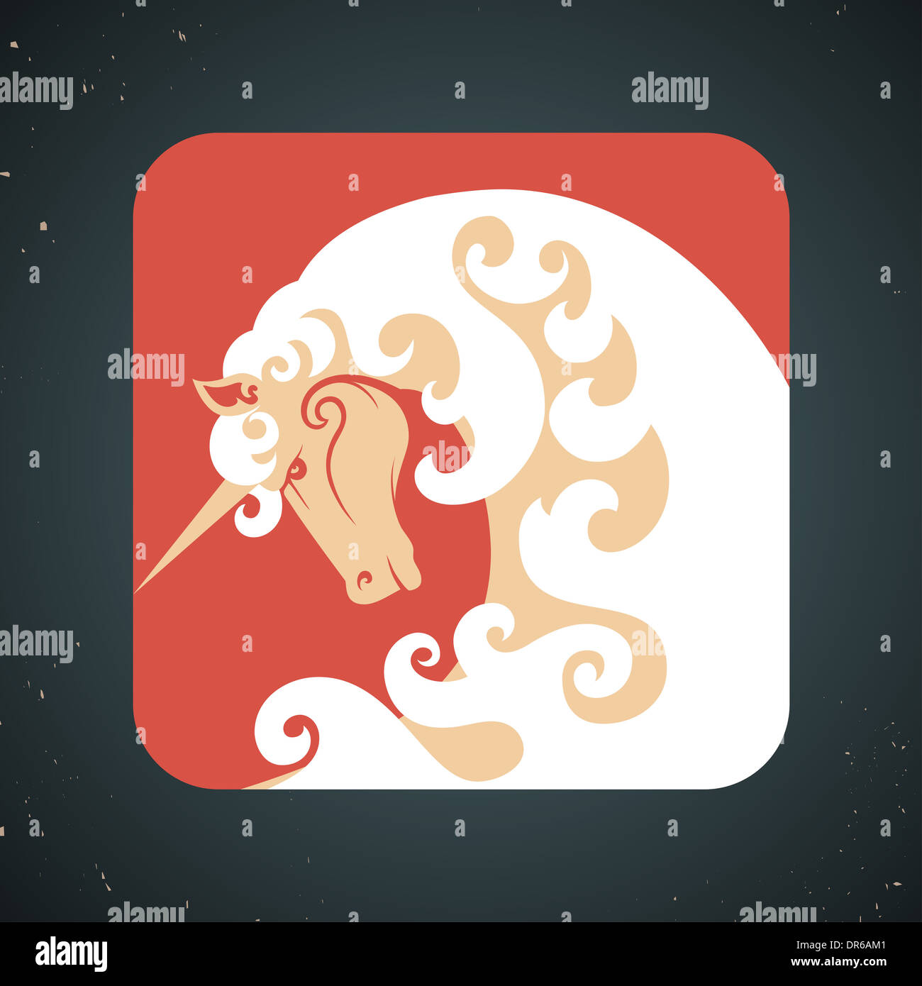 Icon of magic mythical unicorn with a horn Stock Photo - Alamy