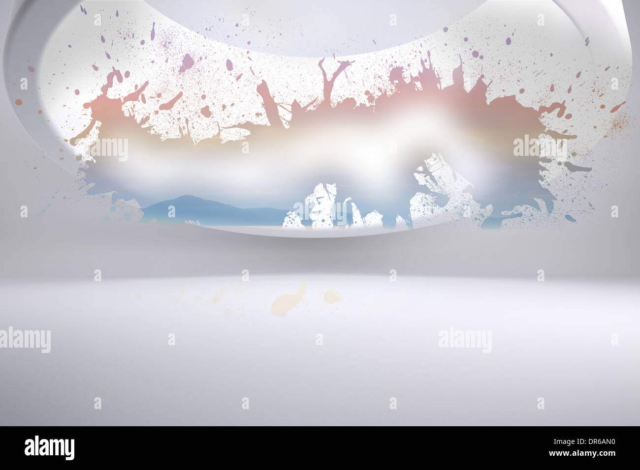 Splash showing desert landscape Stock Photo - Alamy