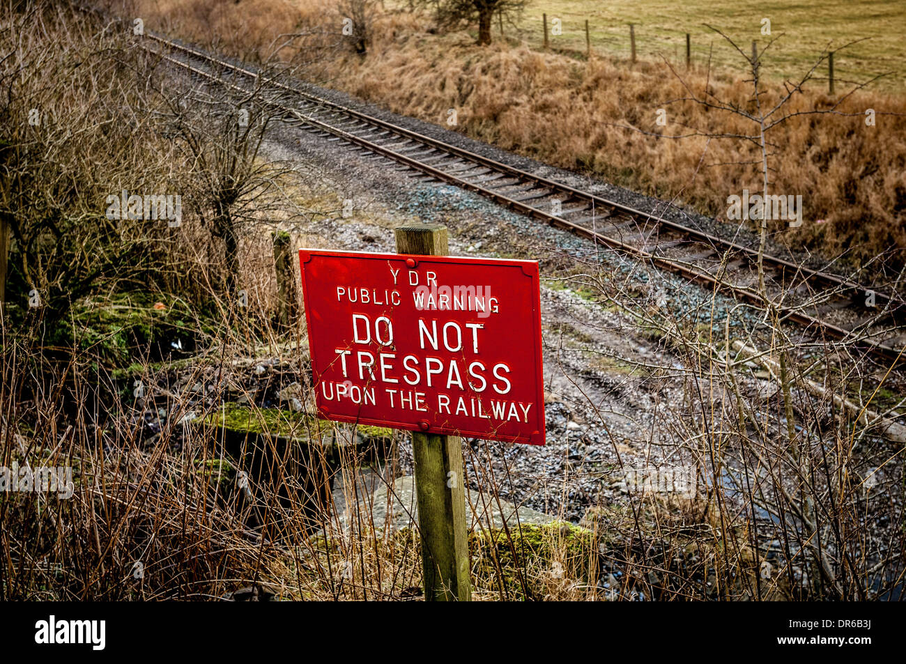 Trespass Railway Warning Sign High Resolution Stock Photography and ...