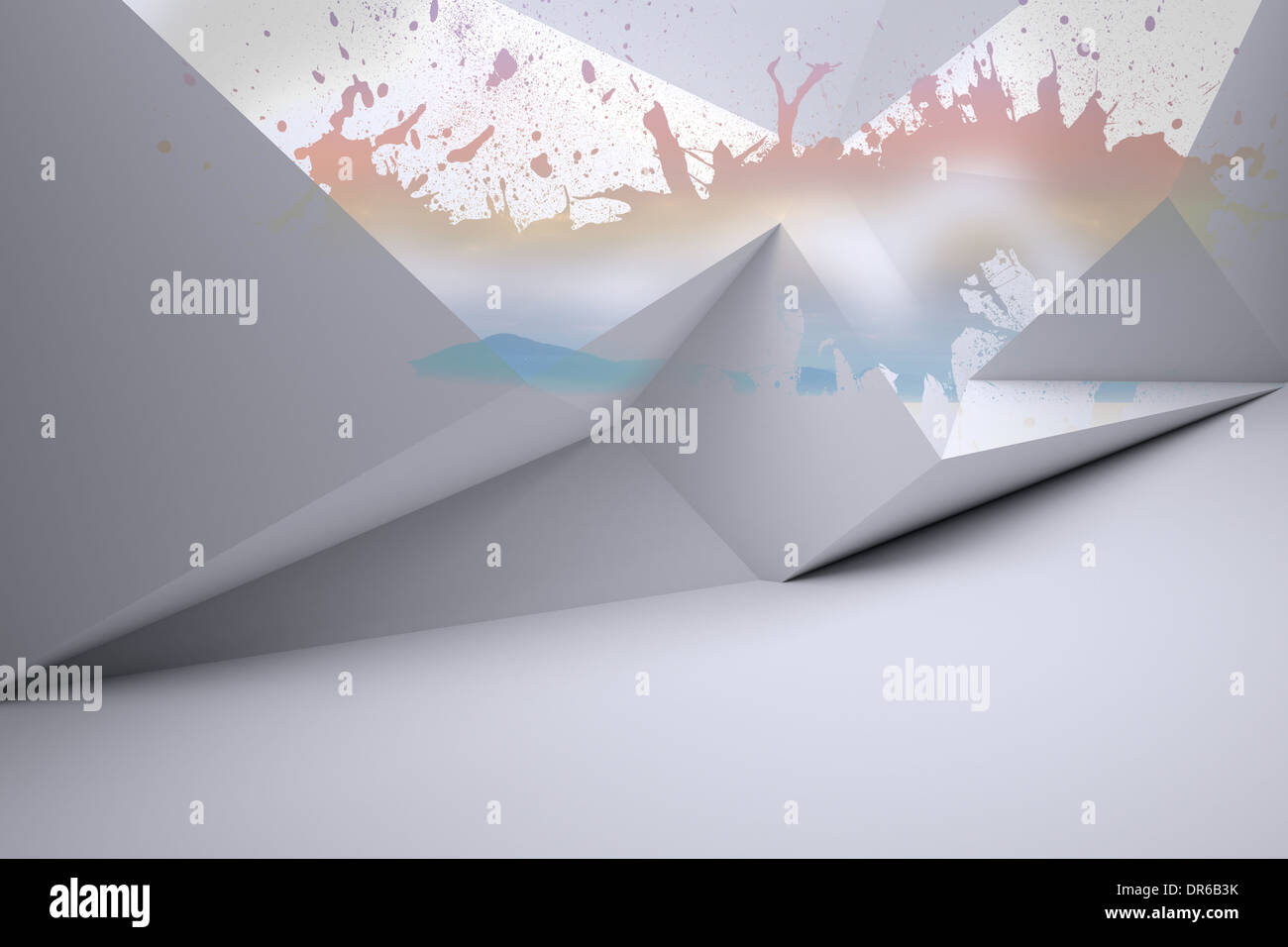 Splash showing desert landscape Stock Photo - Alamy