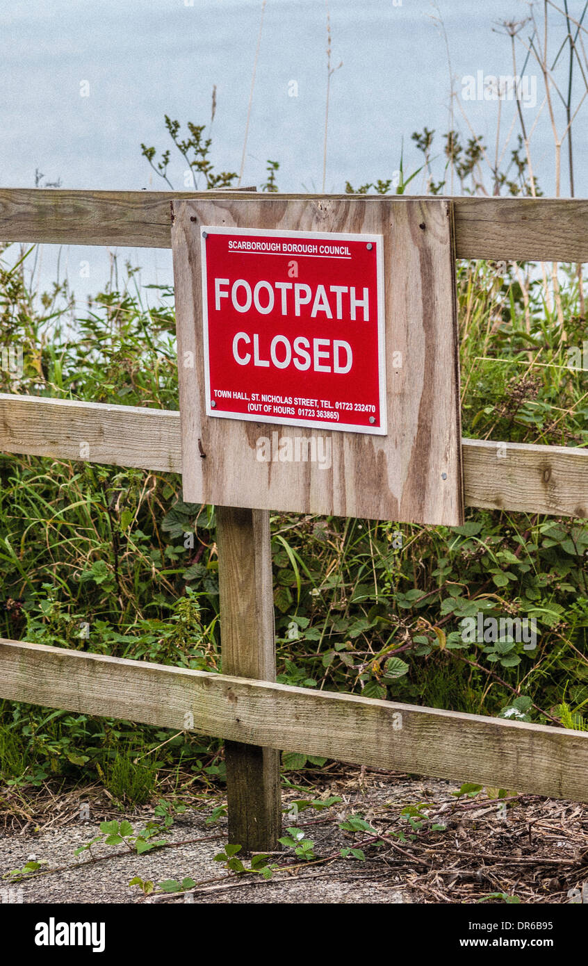 Footpath Closed Due To Coastal Erosion High Resolution Stock ...