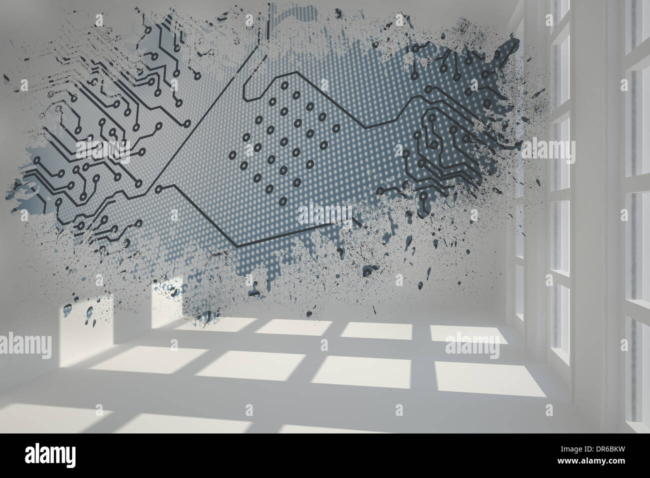 Splash showing circuit board Stock Photo - Alamy