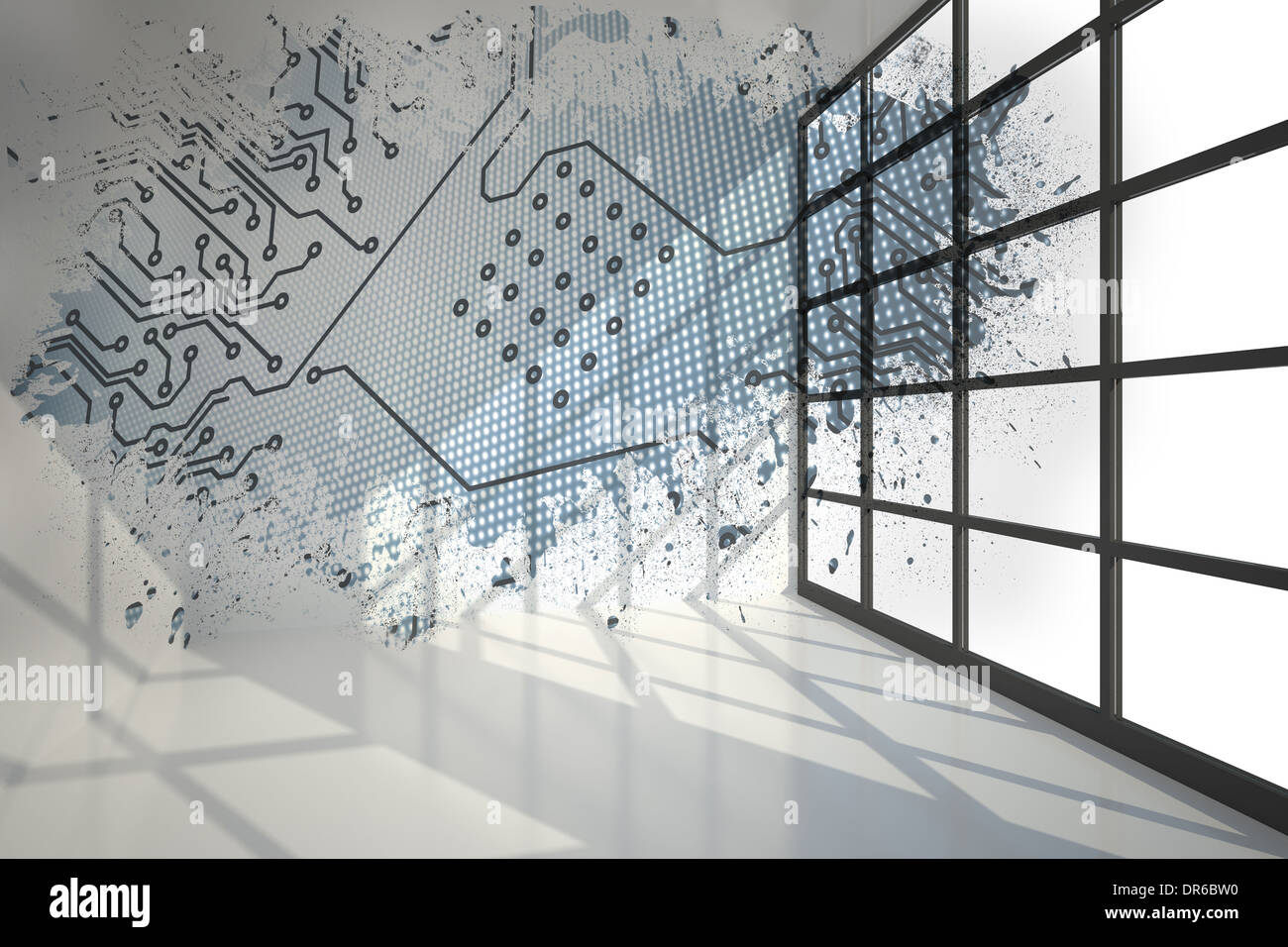 Splash showing circuit board Stock Photo - Alamy