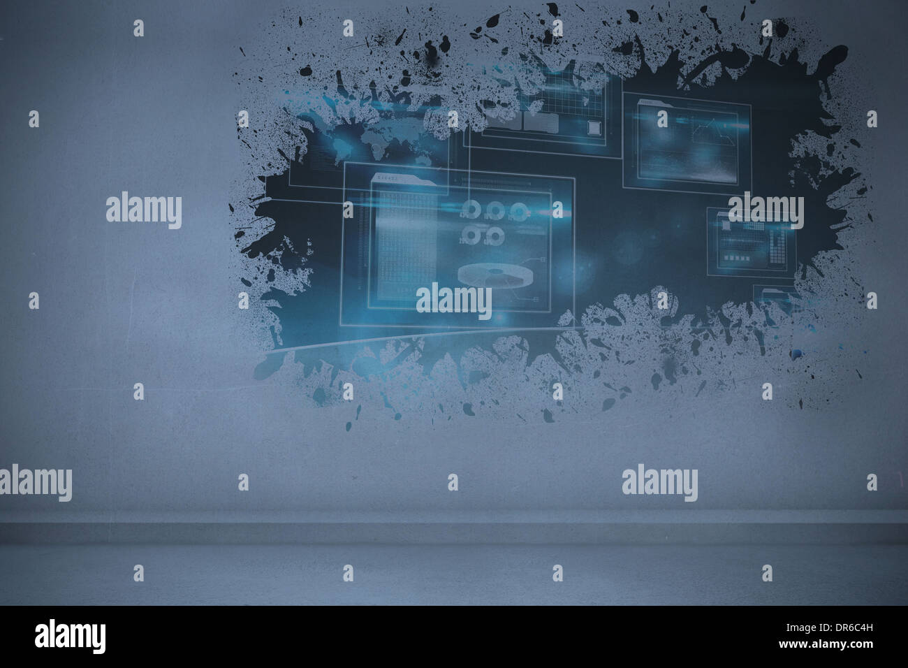 Splash showing technology interface Stock Photo - Alamy