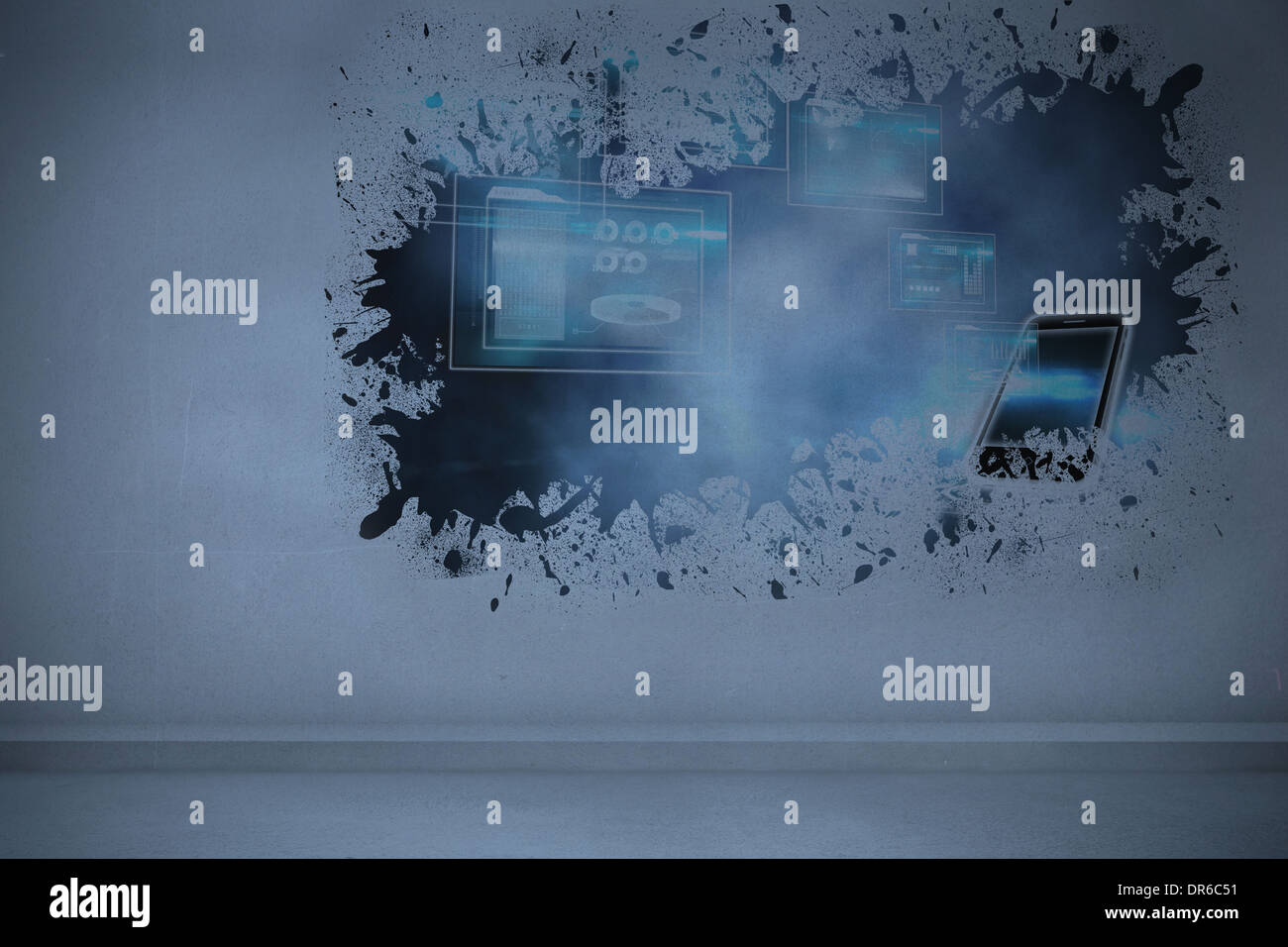 Splash showing technology interface Stock Photo - Alamy