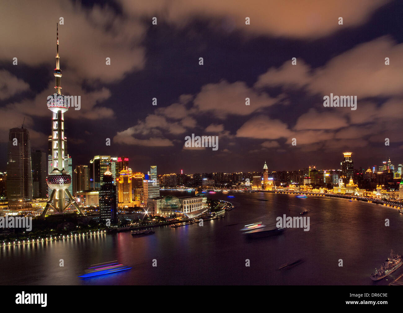Shanghai cityscape at night Stock Photo - Alamy