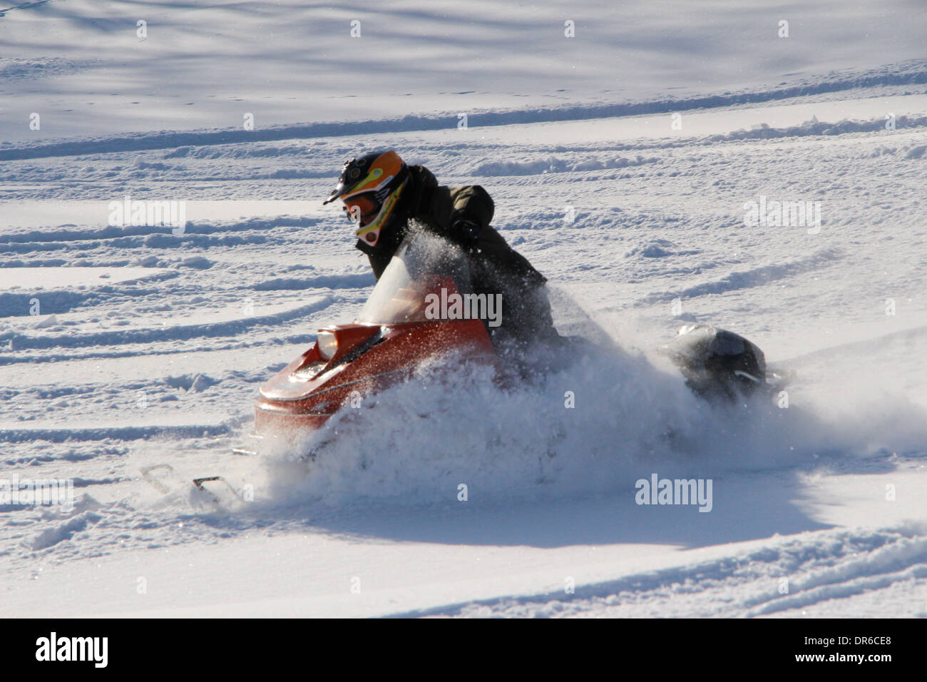 A man rides a snowmobile in Northern Quebec Stock Photo - Alamy