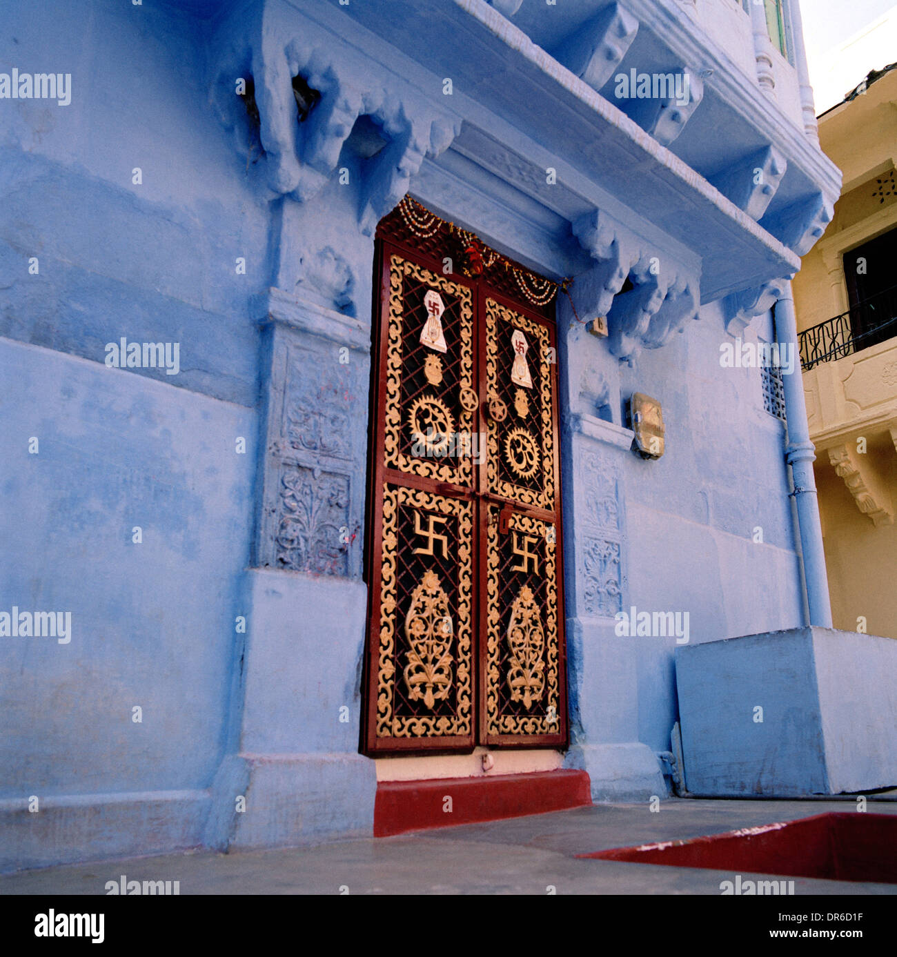 Rajput architecture in Brahmpuri Blue City Jodhpur in Rajasthan in ...