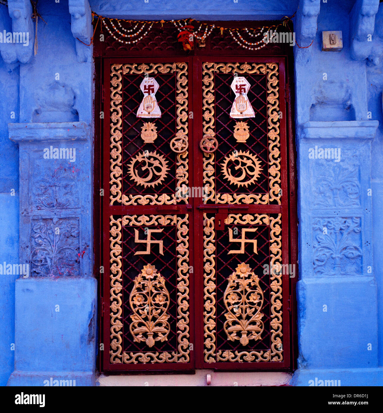 Rajput architecture in Brahmpuri Blue City Jodhpur in Rajasthan in ...