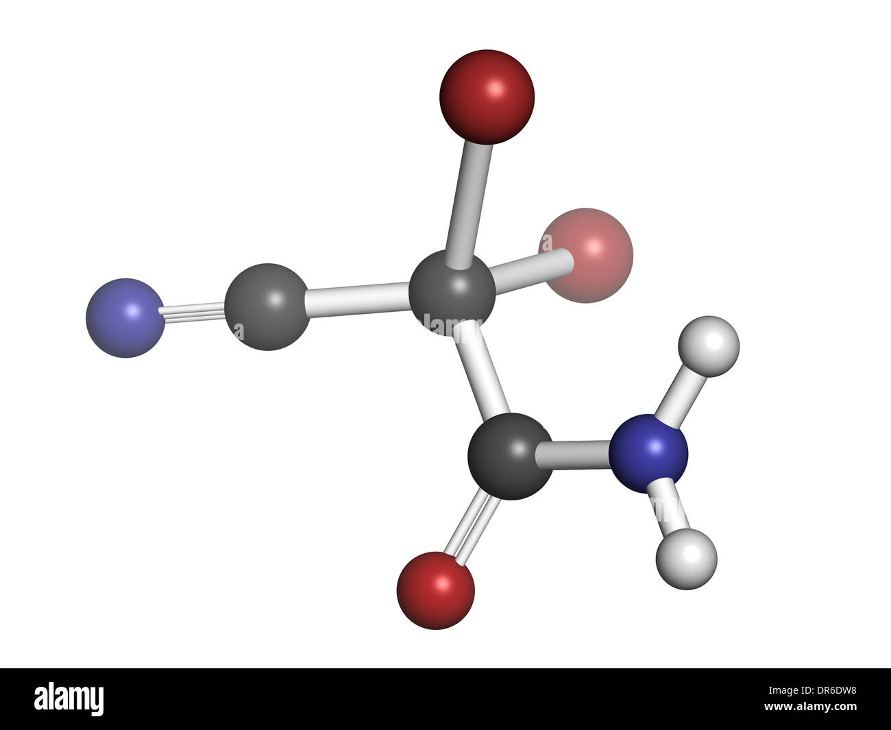 DBNPA (2,2-dibromo-3-nitrilopropionamide) biocide, chemical structure ...