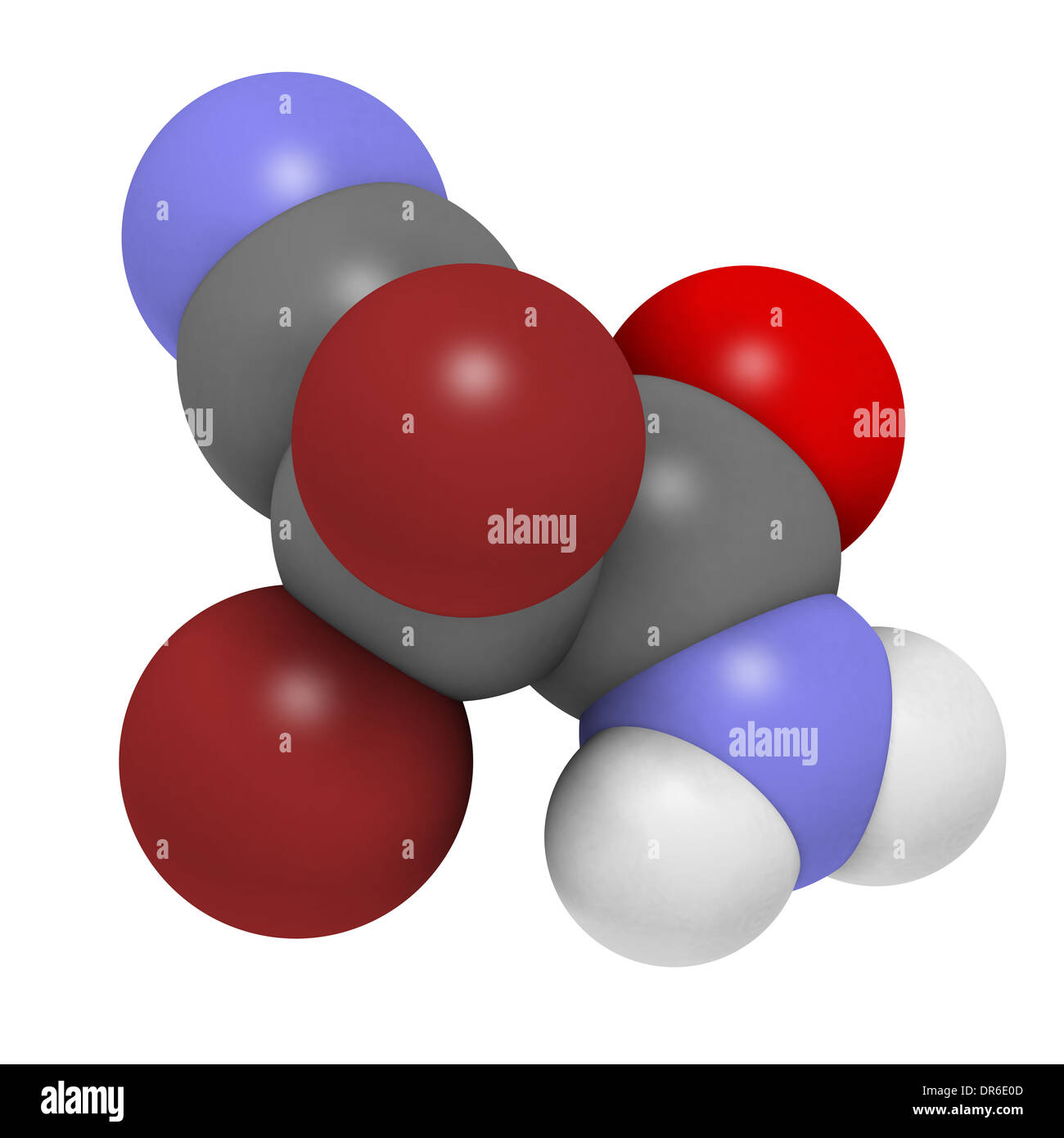 DBNPA (2,2-dibromo-3-nitrilopropionamide) biocide, chemical structure ...