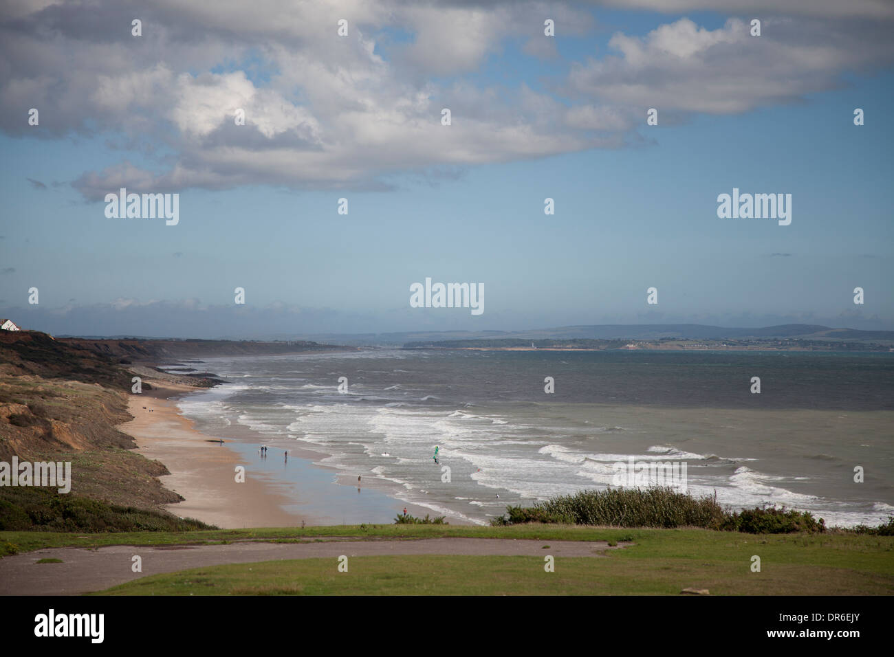 Highcliffe-on-sea beach from the Cliffhanger Café, dorset Stock Photo ...
