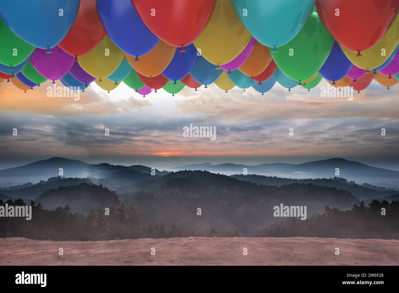 Balloons above clouds hi-res stock photography and images - Alamy