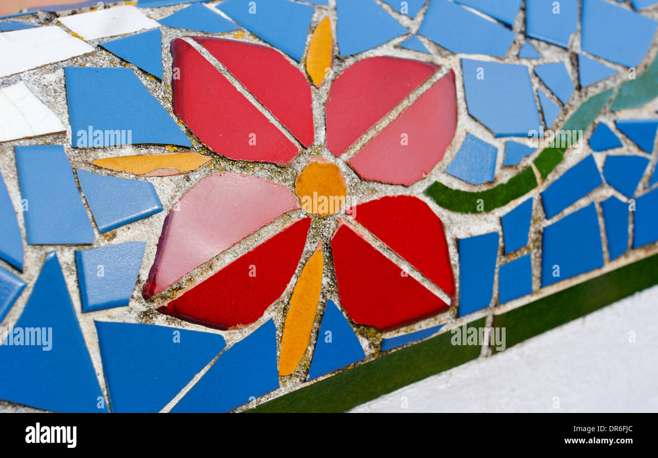 Colored stone tiles, Cala Figuera, Majorca, Spain Stock Photo - Alamy