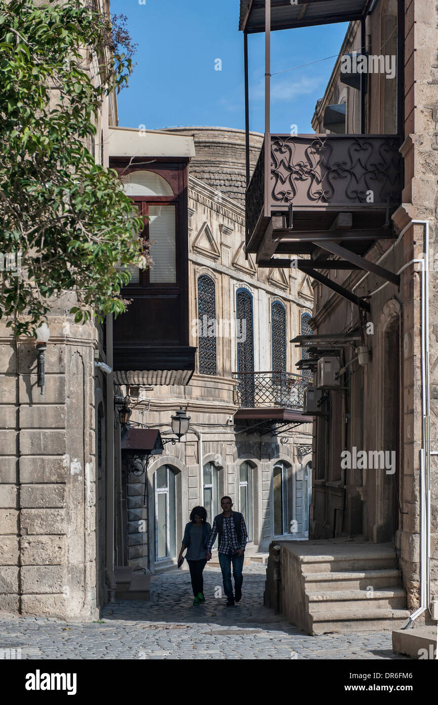 Historical street scene Baku Azerbaijan Stock Photo - Alamy