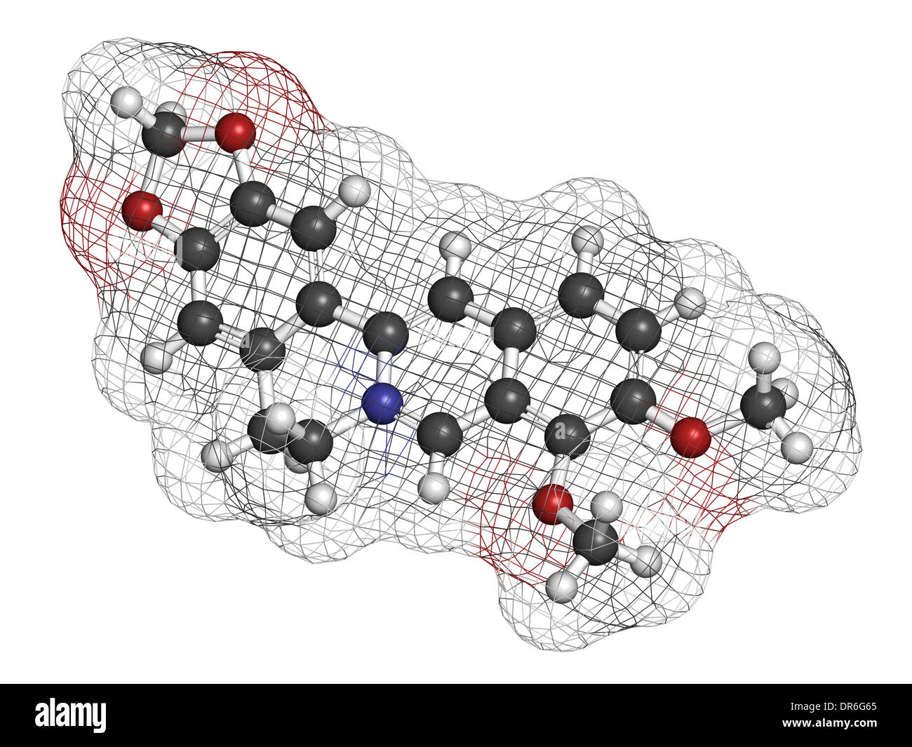 Berberine alkaloid molecule. Present in number of plants. Used as a ...