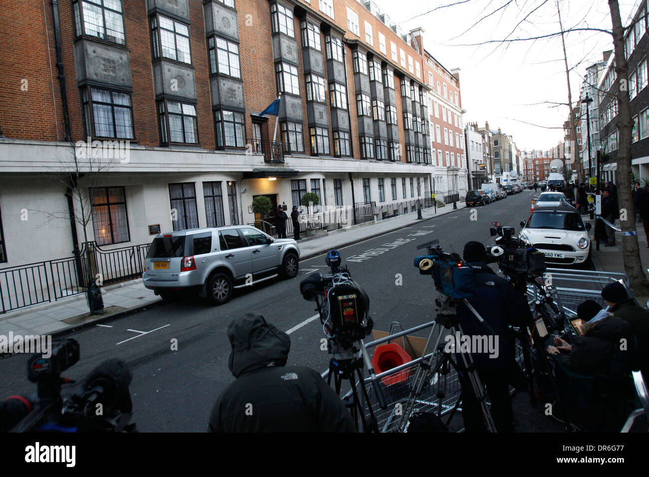 British Police officers on duty outside the King Edward VII hospital in ...