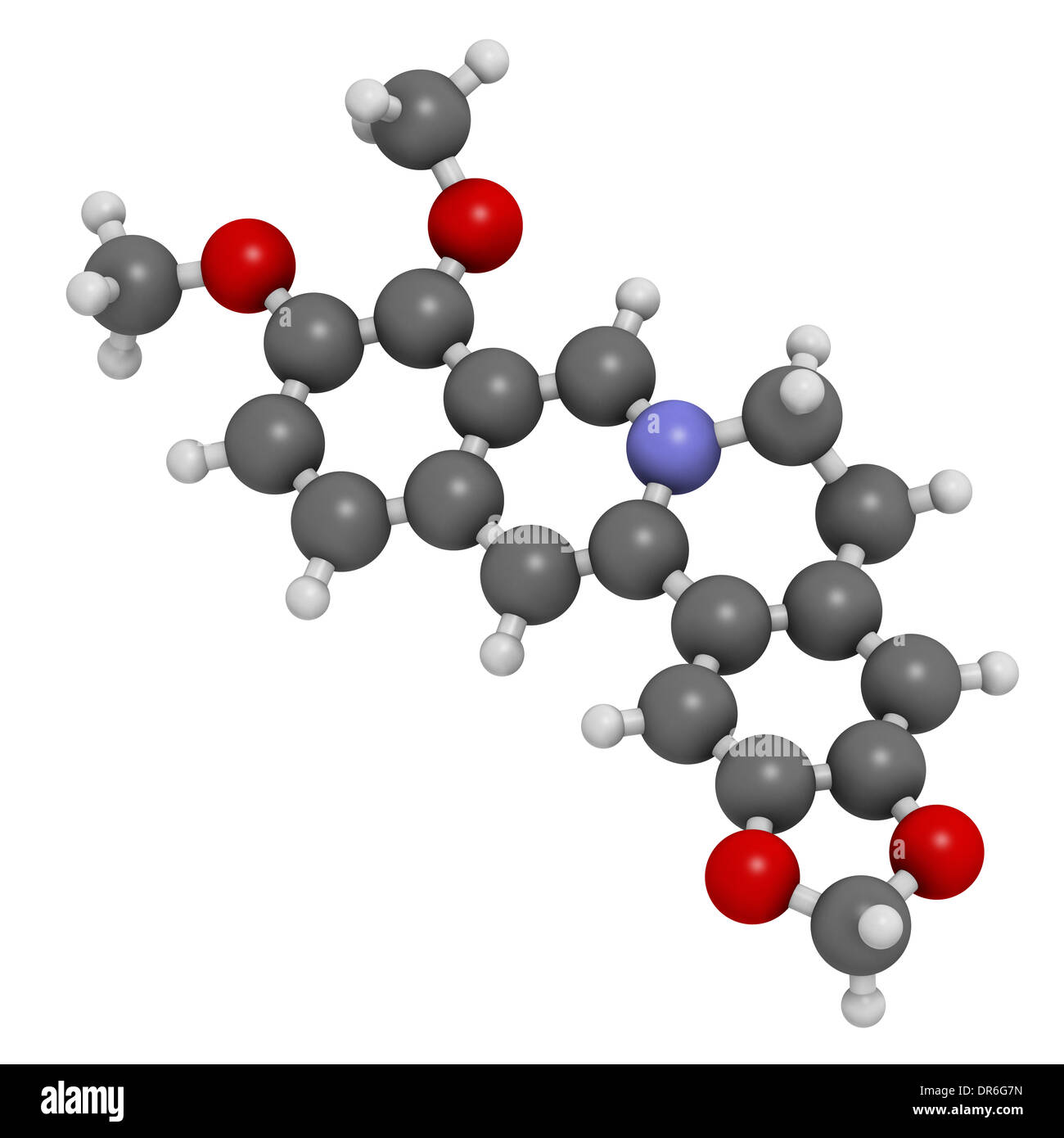 Berberine alkaloid molecule. Present in number of plants. Used as a ...