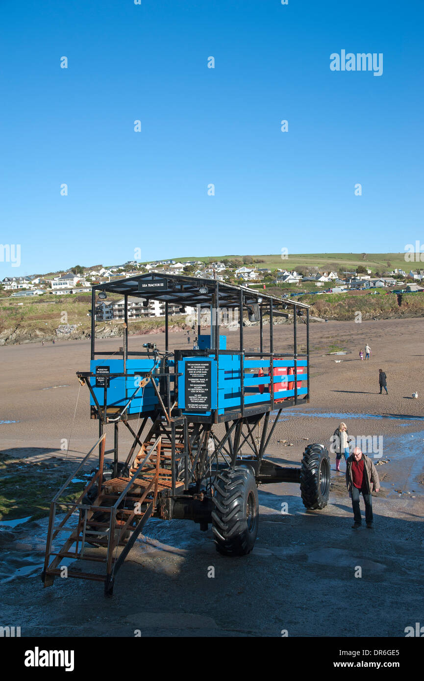 Sea tractor used to transport hotel guests to and from Burgh Island ...