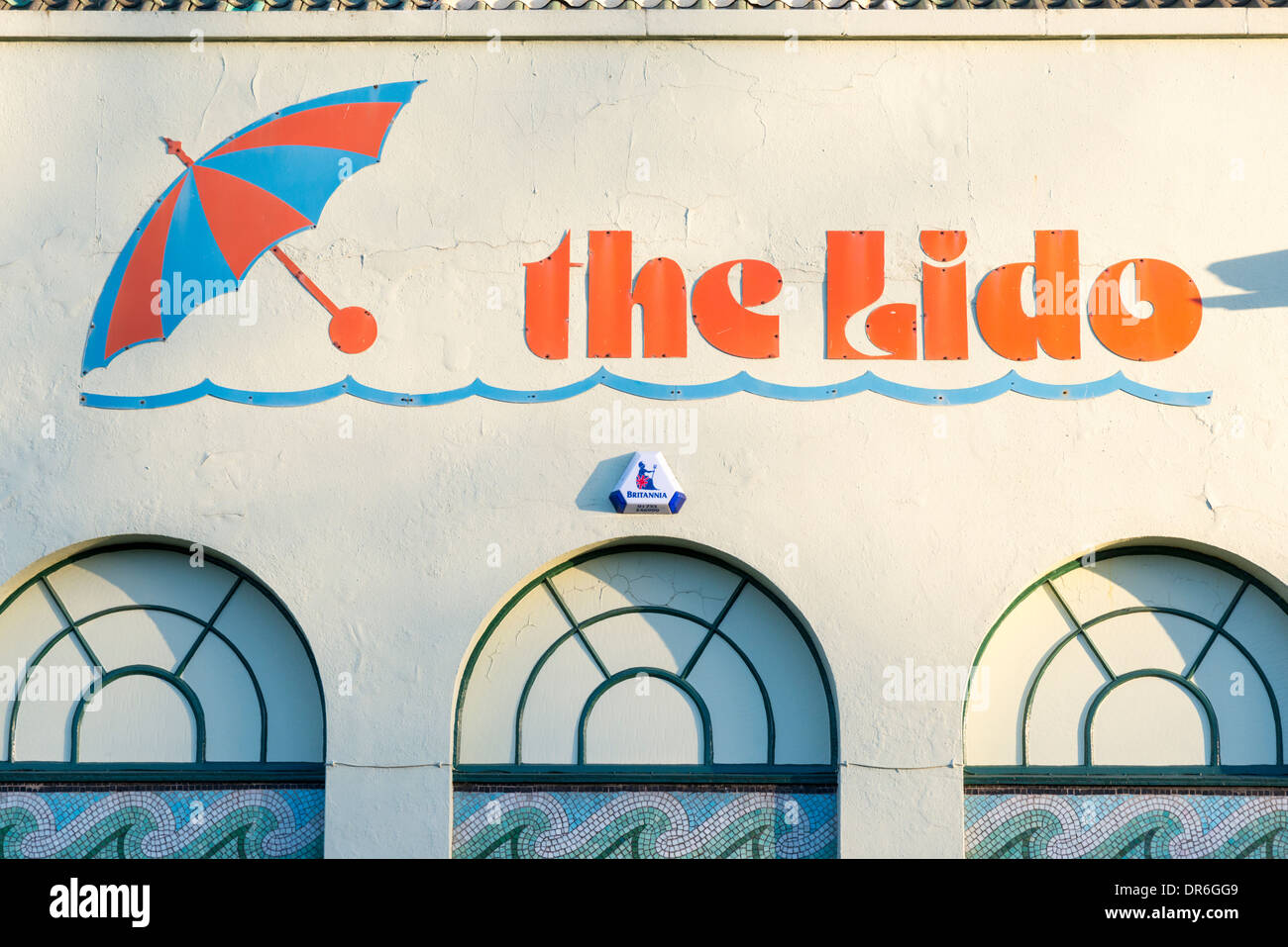 The sign at the Peterborough LIdo Stock Photo - Alamy