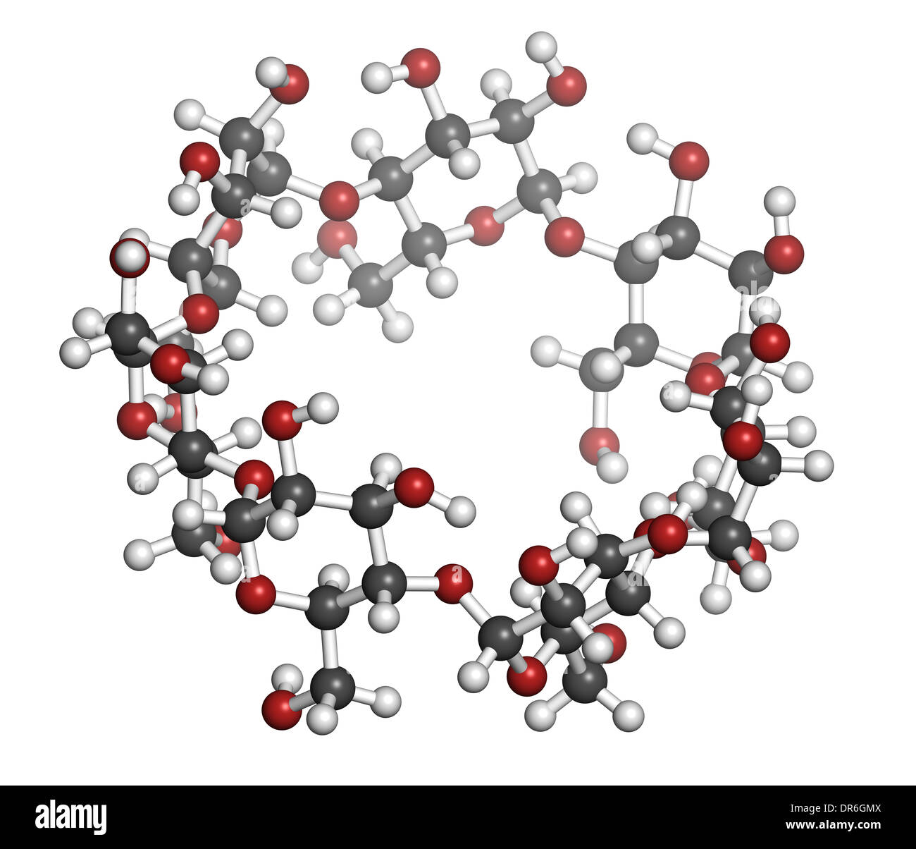 Beta-cyclodextrin molecule. Used in pharmaceuticals, food, deodorizing ...