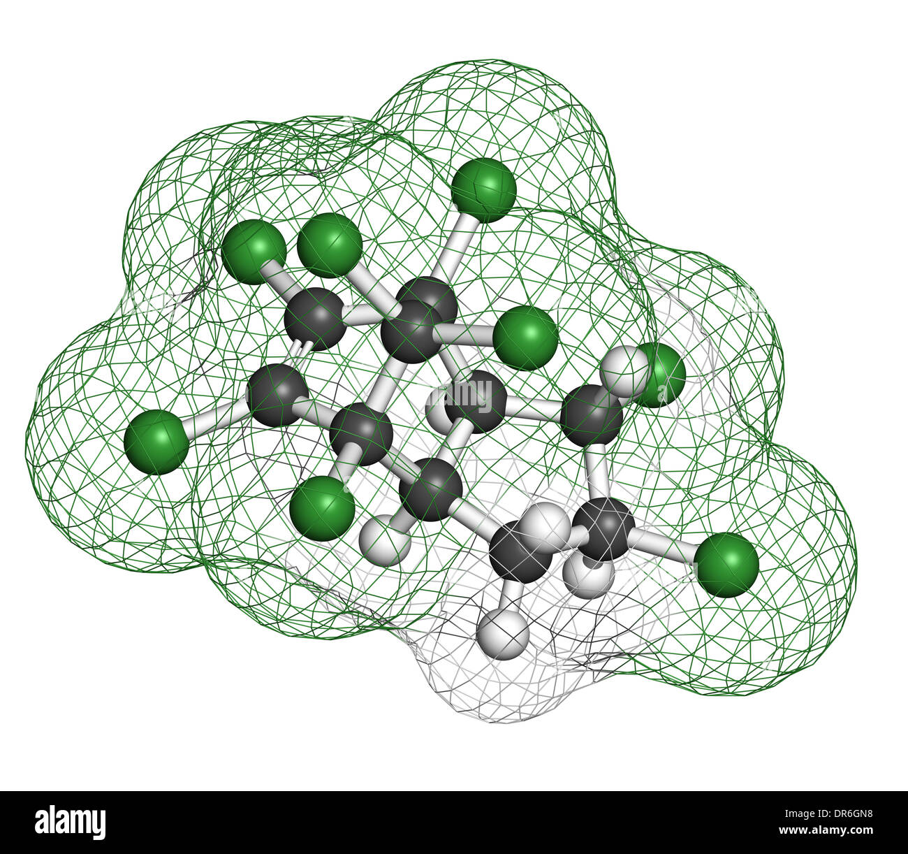 Chlordane banned pesticide molecule. Highly toxic and carcinogenic ...