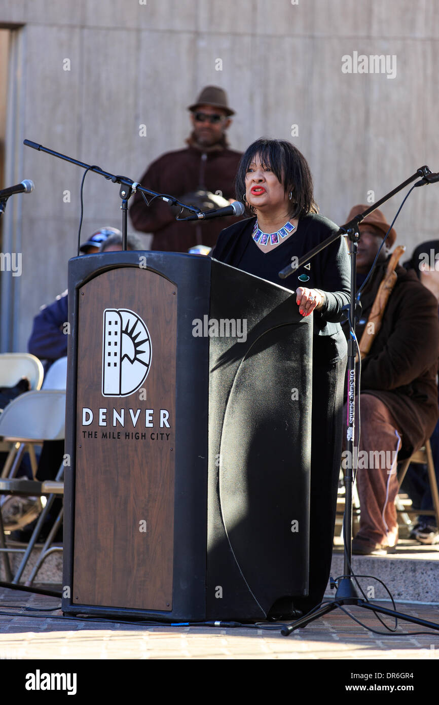 Denver, Colorado USA - 20 Jan 2014. Wilma Webb, Wife of former Mayor ...
