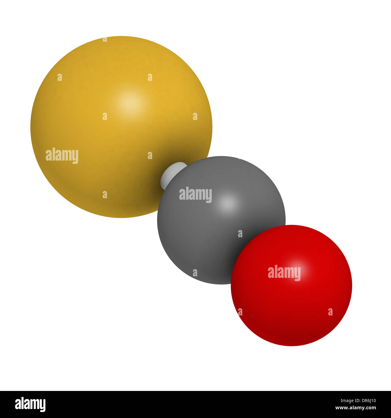 Carbonylsulfide (COS) molecule. Foul smelling gas, naturally present in ...